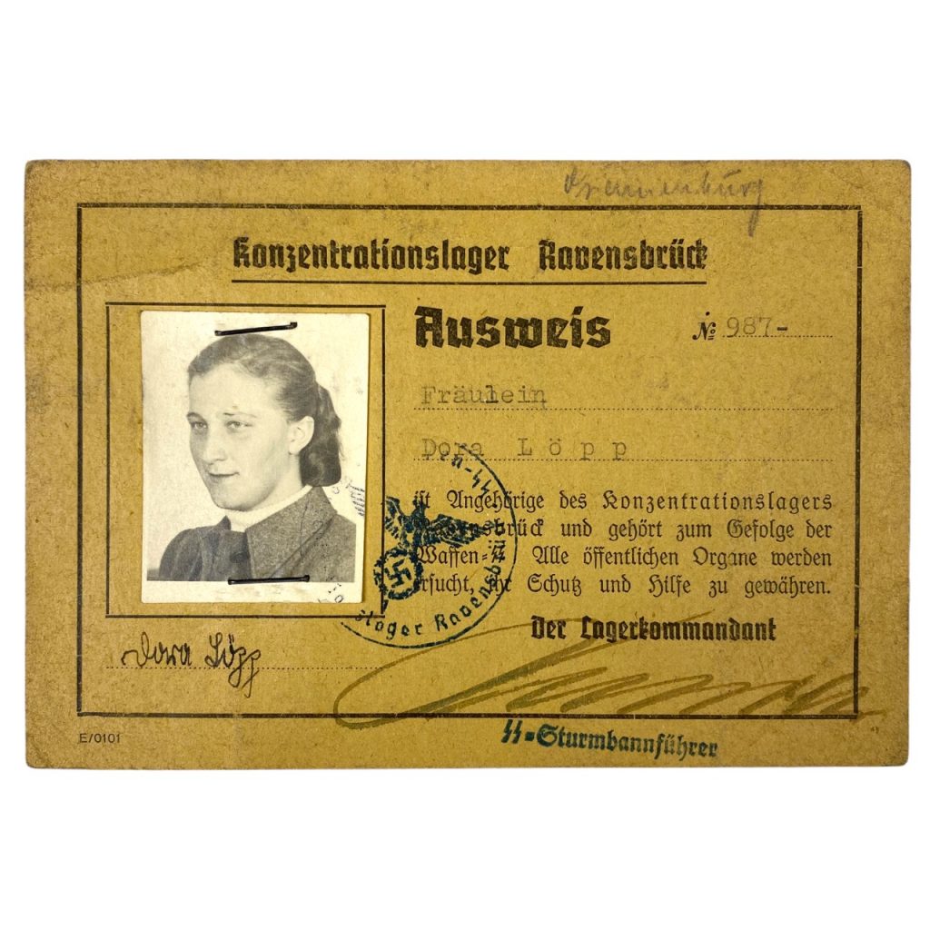 Ravensbrück – SS-Aufseherin Ausweis Dora Löpp – Holocaust Archive